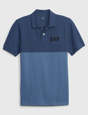 Playera tipo polo de algodón para niño